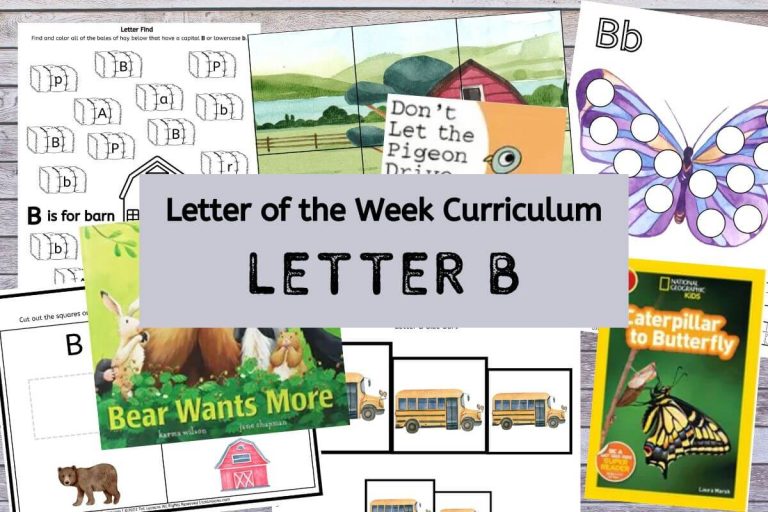 Letter of the Week Preschool Curriculum: Letter B - Printables and ...